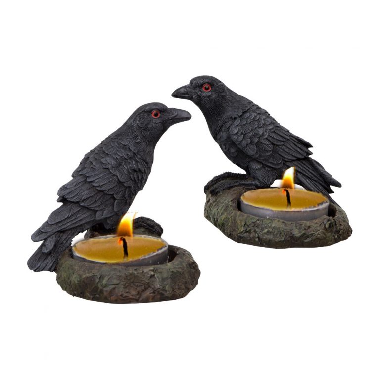 Raven Tea Light Candle Holder, Set of 2 - Heaven & Nature Store