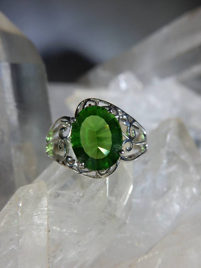 Helenite, Gaia Stone Ring in Sterling Silver - Heaven & Nature Store