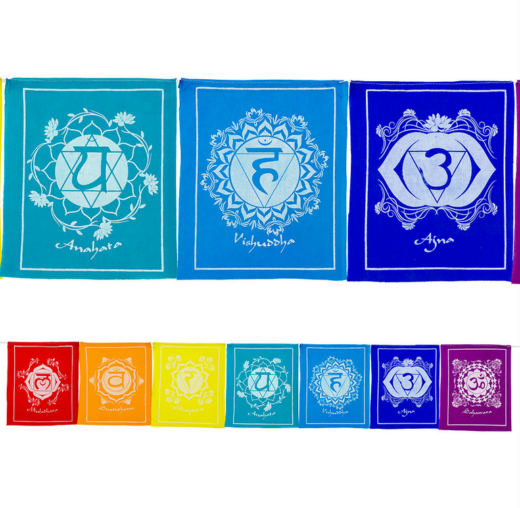 Tibetan Prayer Flag, Chakras - Heaven & Nature Store
