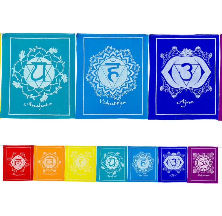 Tibetan Prayer Flag, Chakras - Heaven & Nature Store