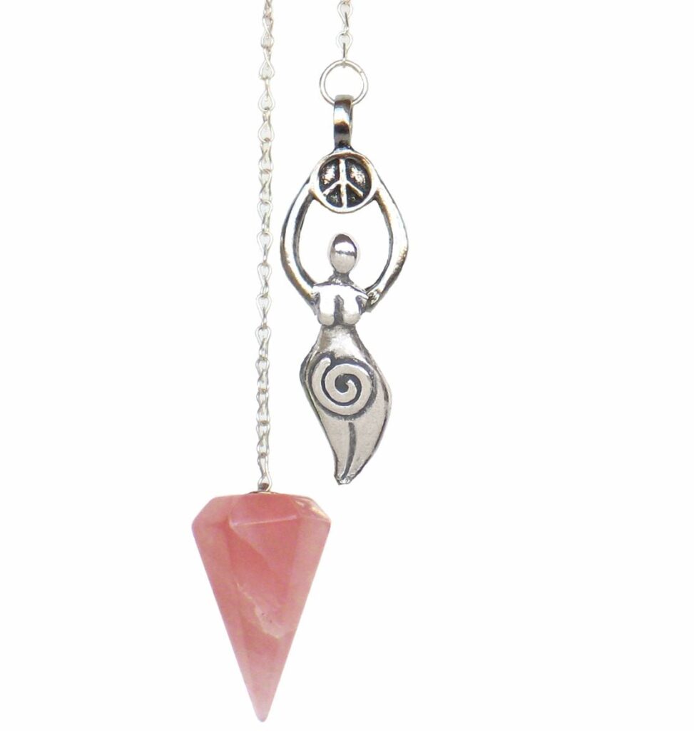 Peace Goddess Rose Quartz Pendulum - Heaven & Nature Store