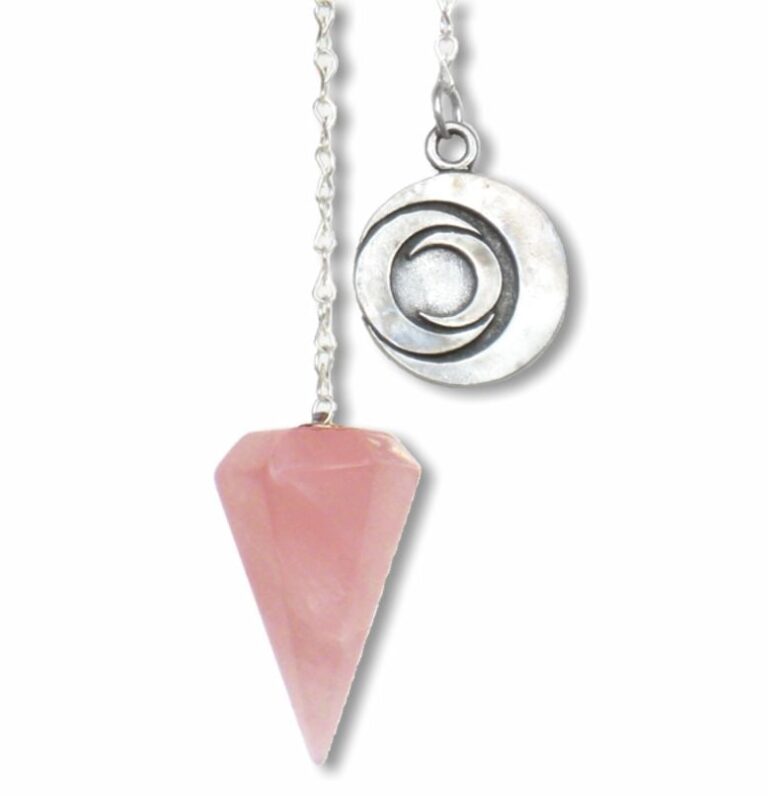 Crescent Moons Rose Quartz Pendulum - Heaven & Nature Store